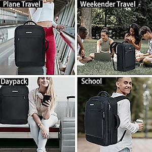 Sengtor Travel Backpack for Men Women 18.4 Inch Flight Approved Carry-on Backpack Waterproof Large 45L Luggage Daypack Business Weekender Overnight Backpack