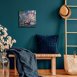 Thomas Kinkade Studios Disney Tangled Gallery Wrapped Canvas - Canvas Art | Frameless | Disney Princess Canvas Wall Art, Certificate of Authenticity Included, 8" x 10"