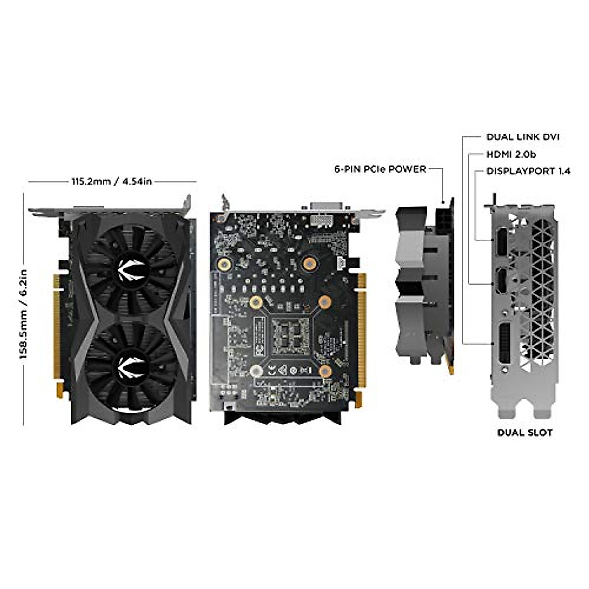 ZOTAC Gaming GeForce GTX 1650 Super Twin Fan 4GB GDDR6 128-Bit Graphics Card, Super Compact, Zt-T16510F-10L