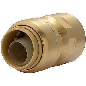 SharkBite 1/2 x 1/2 Inch FNPT Adapter, Push To Connect Brass Plumbing Fitting, PEX Pipe, Copper, CPVC, PE-RT, HDPE, U072LFA