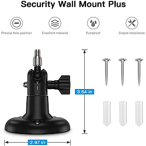 Koroao 【Upgraded Version】 Indoor/Outdoor Security Wall Mount for All Arlo Camera, Arlo Ultra, Arlo Essential, Wyze Cam Pan, eufyCam 2 - More Stable and Flexible Arlo Accessories(3-Pack,Black)