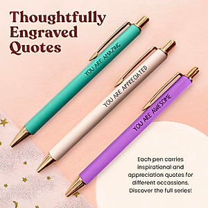 MESMOS 3pc Fancy Pen Set for Women, Employee Appreciation Gifts, Thank You Gifts for Women, German-Made Ink, Teacher Pens, Nice Cute Pens, Boss Lady Gifts, Office Gifts for Coworkers