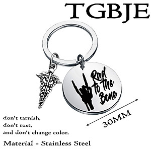 TGBJE Radiologist Keychain Radiology Gift Radiographer Gift X-Ray Radiation Tech Jewelry Rad to The Bone Gift (Radiologist Keychain)