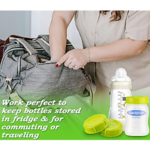 (9-PCs) Travel Bottle Caps Compatible with Lansinoh MAM Bottles, Storage Lids Replacement