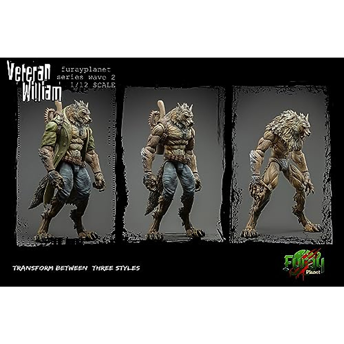 RAYGE3LOV Maestro Union FuRay Planet Blade Master Weng 1/12 Scale Figure 8.5in Furry Action Figures,Furay Planet Series weretiger Blade Master Weng wave3 weretiger,Orcs,Beastmen