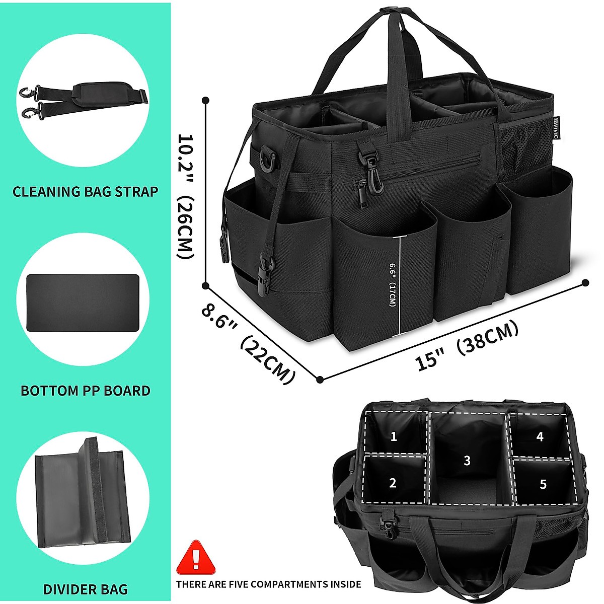 IBVIVIC Wearable Cleaning Caddy Bag for Cleaning Supplies,Large Capacity Cleaning Organizer Tote Bag for Cleaners Housekeepers