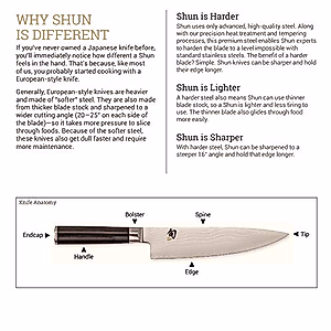 Shun Cutlery Classic Asian Multi-Prep Knife 4.5”, Authentic, Handcrafted Japanese Boning Knife, Trimming Knife, and Utility Knife, Easily Maneuvers Around Bone and Slices Tough Cartilage.,Silver