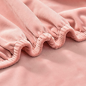 JIAN YA NA Armless Accent Chair Cover, Stretch Armless Chair Slipcover Velvet Armless Chair Covers Slipper Chair Slipcover Furniture Protector Covers for Living Room Bedroom(Velvet, Pink)