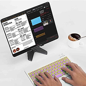 UX030 Lightweight Ergonomic Keyboard with Background RGB Light, Multi Device Slim Rechargeable Keyboard Bluetooth 5.1 and 2.4GHz Stable Connection Keyboard Compatible with Dell G15 5511 Gaming Laptop
