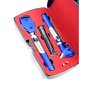 Premium Double Handle Otoscope Set -Otoscope/Great for School -Cynamed (BLUE)