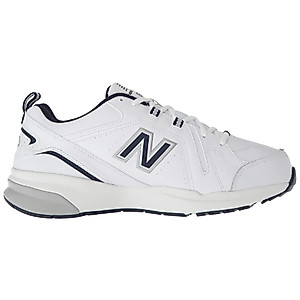 New Balance Men's 608 V5 Casual Comfort Cross Trainer, White/Navy, 11 Wide