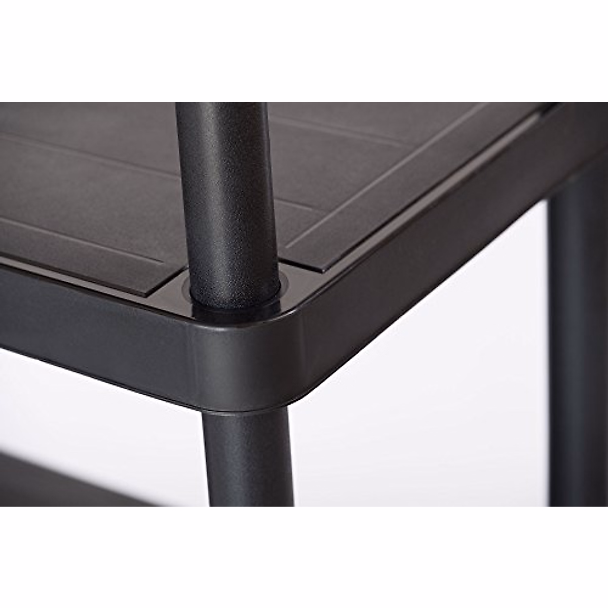 Keter 16 in. 4-Tier Plastic Freestanding Shelving Unit, Black, 16 Inch