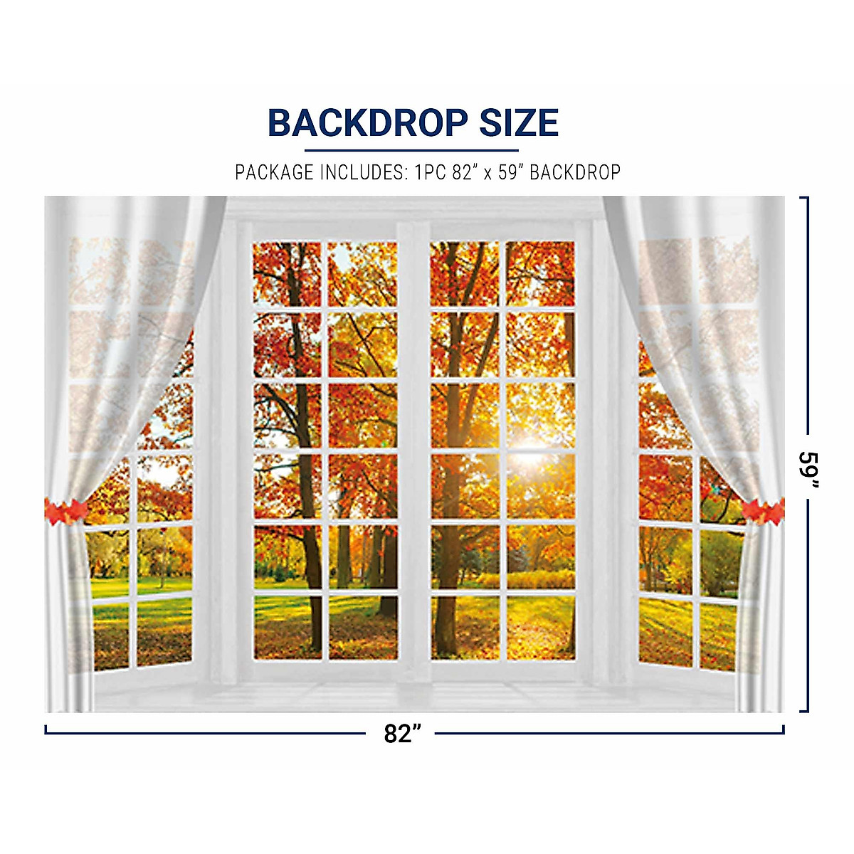 Allenjoy Autumn Tree Window Backdrop Fall Forest Scene Natural Windowsill Photography Background Newborn Party Banner Wall Decor Photo Booth Props