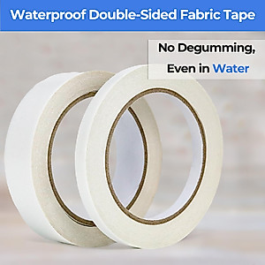 PLANTIONAL 2 Rolls Double-Sided Sticky Fabric Tape, 2/5" x 54.6 Yd & 1" x 54.6 Yd Hem Tape for No Sew, No Iron Hemming, Perfect for Pants, Crafts, and DIY Projects