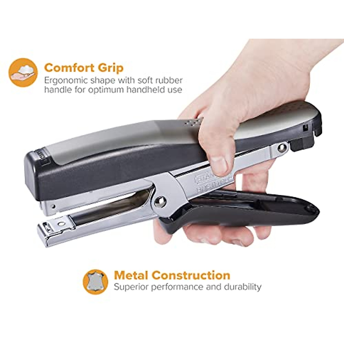 Bostitch No-Jam Desk Stapler (SSP-99), Black/Gray, 11.06 x 2.13 x 5 inches