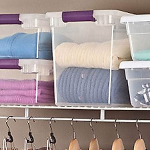 Sterilite 27 Quart Clear Latch Lid Storage Container Tote, 6 Pack, and 15 Quart Clear Latch Lid Storage Container Tote, 12 Pack for Home Organization