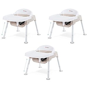 Foundations Secure Sitter Premier Adjustable Low Feeding Chair (7"-13" Seat Heights), Removable Tray, 3-Point Safety Harness, No Tip Base (3-Pack)