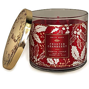 White Barn 3-Wick Candle w/Essential Oils - 14.5 oz - 2020 Holidays Scents! (Frosted Cranberry)