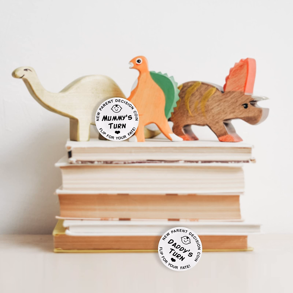 2Pcs New Parent Decision Coin Gift for New Mom Funny Parent Mummy Gifts After Baby Daddy Birth Gift Pregnancy Women First Time to be Moms Dads,Double Sided,Sliver.