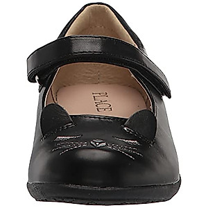 The Children's Place,girls,Flat Shoes,and Toddler Uniform Embroidered Cat Shoes,Black Cat,2 Big Kid