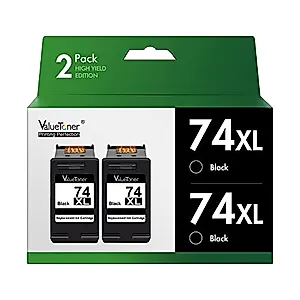 Valuetoner Remanufactured Ink Cartridge Replacement for HP 74XL High Yield CH623BN CB336WN for Deskjet D4260 D4280 D4360 Printer (2 Black) 2 Pack