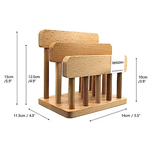 ZEESOON Beach Wooden Dual Cutting Board Rack Chopping Board Organizer Stand Holder Kitchen, Cutting Boards for Kitchen with Holder, Pantry Organization, Kitchen Cabinet Organizer