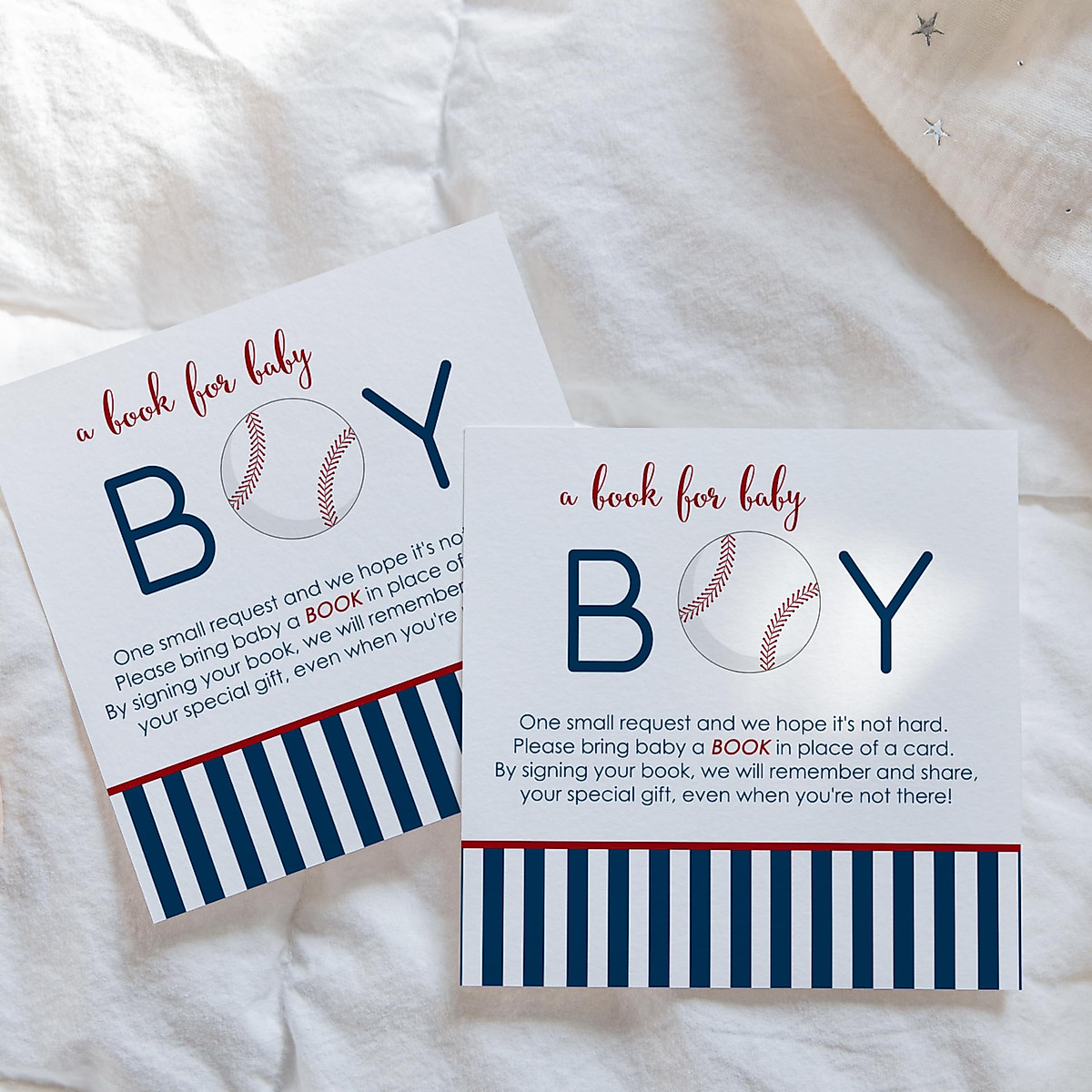 Baseball Books for Baby Shower Cards, Invitation Inserts Boys Book Request, Bring Book Instead of Cards Poem, Cute Storybook-Theme Ideas, 25 Pack