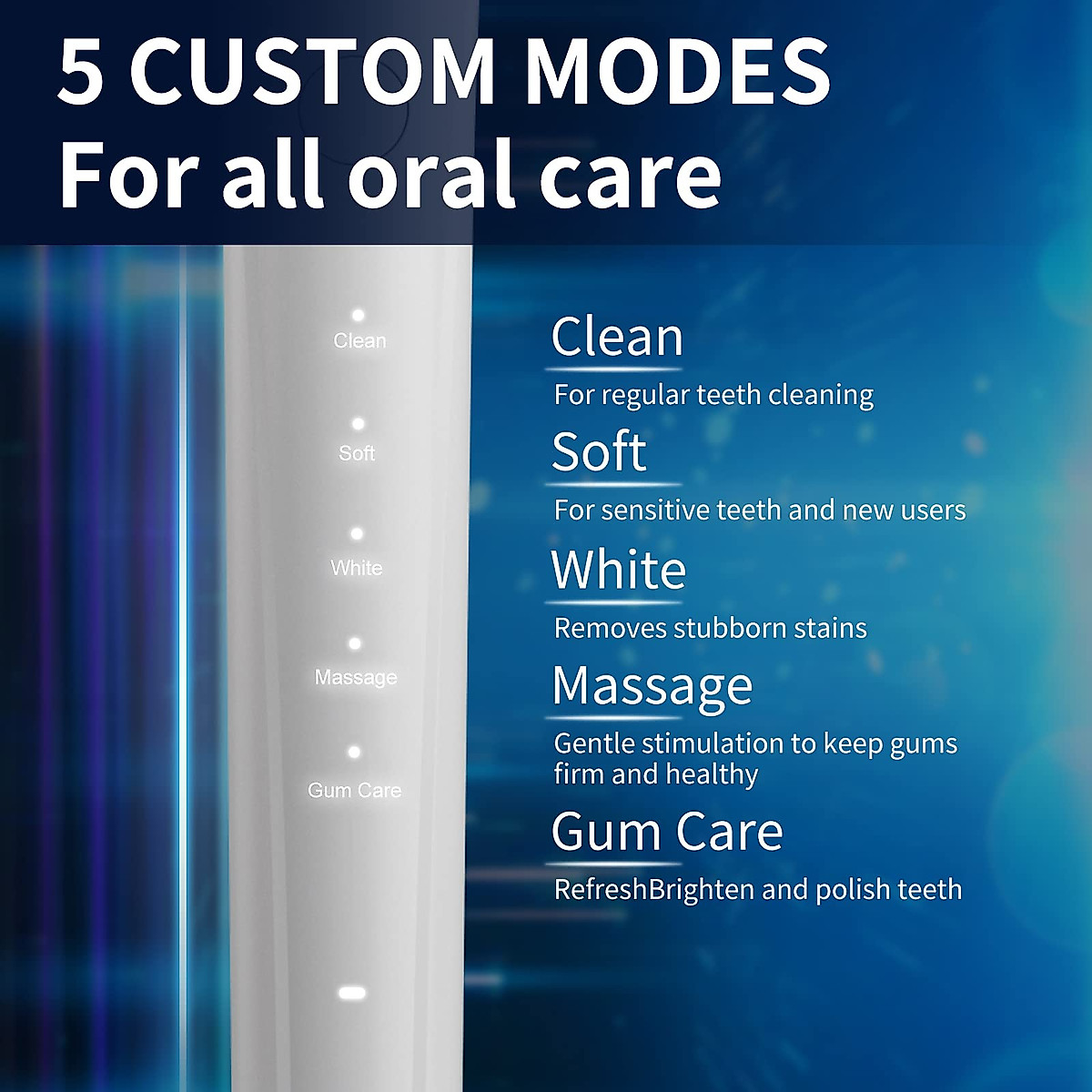 LANDWIND Sonic Electric Toothbrush, Rechargeable Travel Electric Toothbrush Lasts 2 Months, 2 Brush Heads and 5 Cleaning Modes, 2-Min Timer and IPX7 Waterproof Electric Toothbrush for Adults