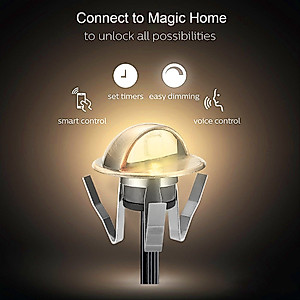 FVTLED WiFi Deck Lights, WiFi Controlled 10pcs Low Voltage LED Deck Lights Kit Φ1.38 Outdoor Recessed Step Stair Warm White LED Lighting Work with Alexa Google Home, Red Bronze