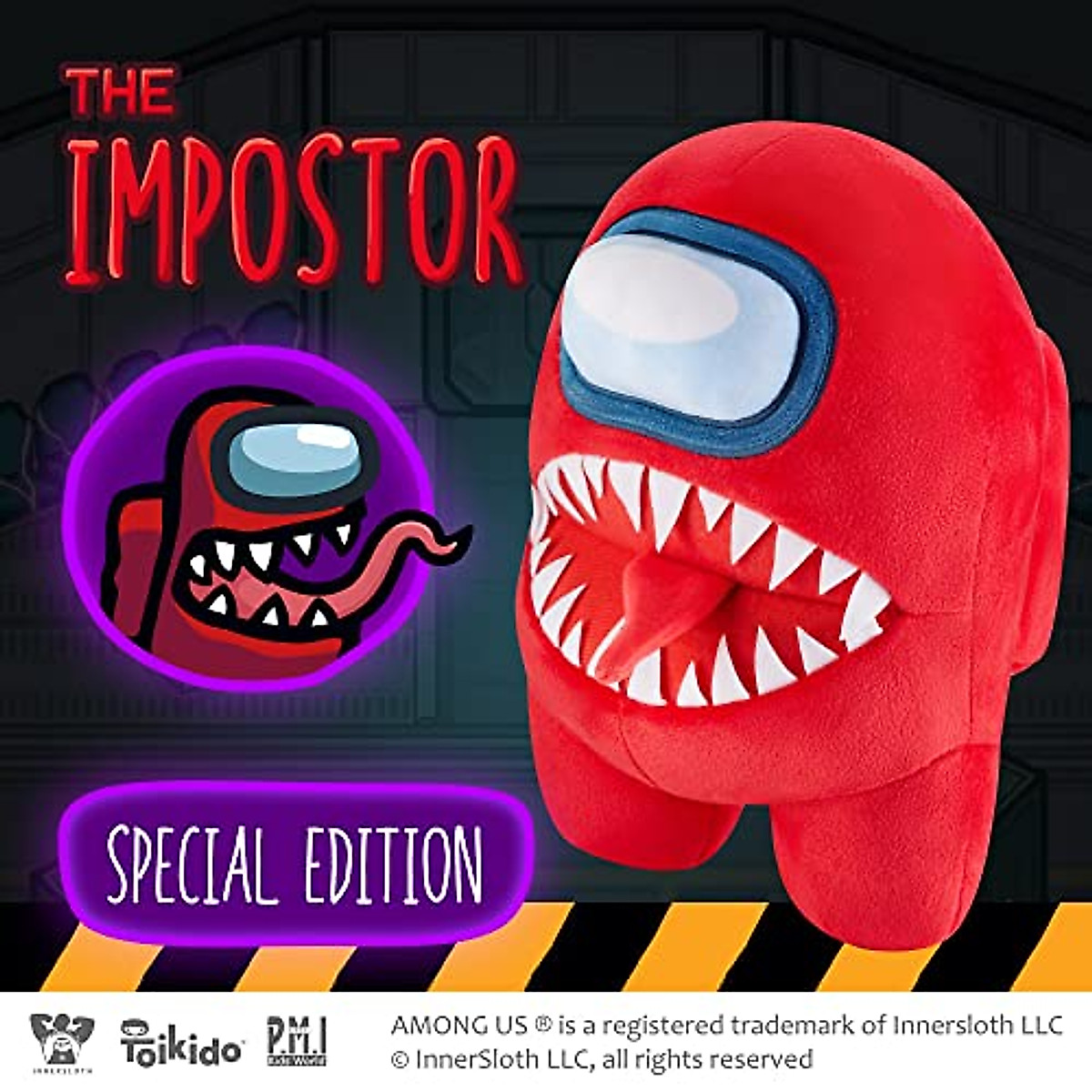 Among Us Plush Impostor | Unique Collectibles |Playable Characters | 10 Inch Doll -Huggable Plushie w/Teeth and Tongue Sticking Out | Kids’ Toys Licensed