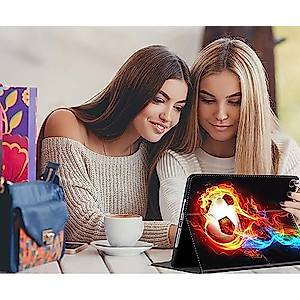 Case for iPad Pro 11 Inch 4th/3rd/2nd/1st Generation 2022/2021/2020/2018, Multi-Angle Smart Stand Cover Auto Sleep/Wake Fit iPad Air 4/5，Color Flame Soccer
