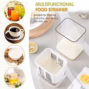 SMALLSHS Yogurt Strainer, Small 480ML (16 Oz) Fine Mesh Strainer, Rice Tea Juicing Food Sieve Strainer, Thick Greek Yogurt Milk Filter Kitchen Tools Reusable Homemade Cup with Stainless Steel Mesh