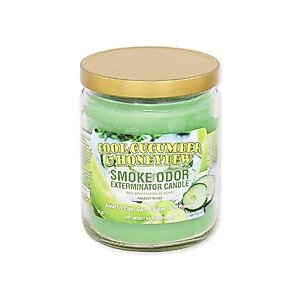 Smoke Odor Exterminator Candle, 13oz jar, Cool Cucumber & Honeydew