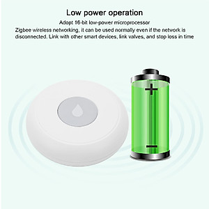 Water Leak Detector for Zigbee, Intelligent Wireless Water Alarm, Water Sensor Overflow Flood Leakage Alerts for Tuya, Linkage Alarm for Kitchen Living Room