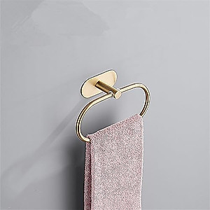 Towel Ring Towel Ring Holder Stainless Steel Wall Mounted Kitchen Bath Towel Storage Rack Home Hotel Bathroom Accessory (Color : Gold)