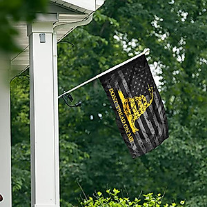 XIFAN Premium Double Sided Don't Tread On Me Gadsden Black American Flag - Heavy Duty 3ply Polyester Durable Vibrant Print Double Stitched - 3x5 FT Tea Party Rattlesnake Indoor Outdoor Banner