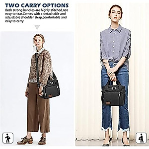 MIYCOO Insulated Lunch Bags for Men Women Lunch Bags Large Lunch Box Leakproof Soft Cooler Tote Bag (Black, 12L)