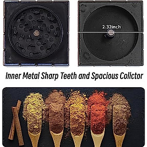 BETTERTOOL Square Herb Grinder,2.3 Inch Cube Spice and Herb Grinder,Easy to Clean,White,Wedding Gift, Bridal Party, Bachelor Party Gifts