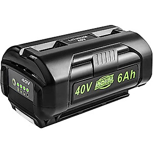 GERIT BATT OP4026 6000mAh Replacement Battery Compatible with Ryobi 40V Lithium Battery OP4026A OP4050A OP40601 OP4040 OP4030 OP4050 OP4015 OP40261 OP40201 OP40301 OP40401 Cordless Power Tools(Grey)