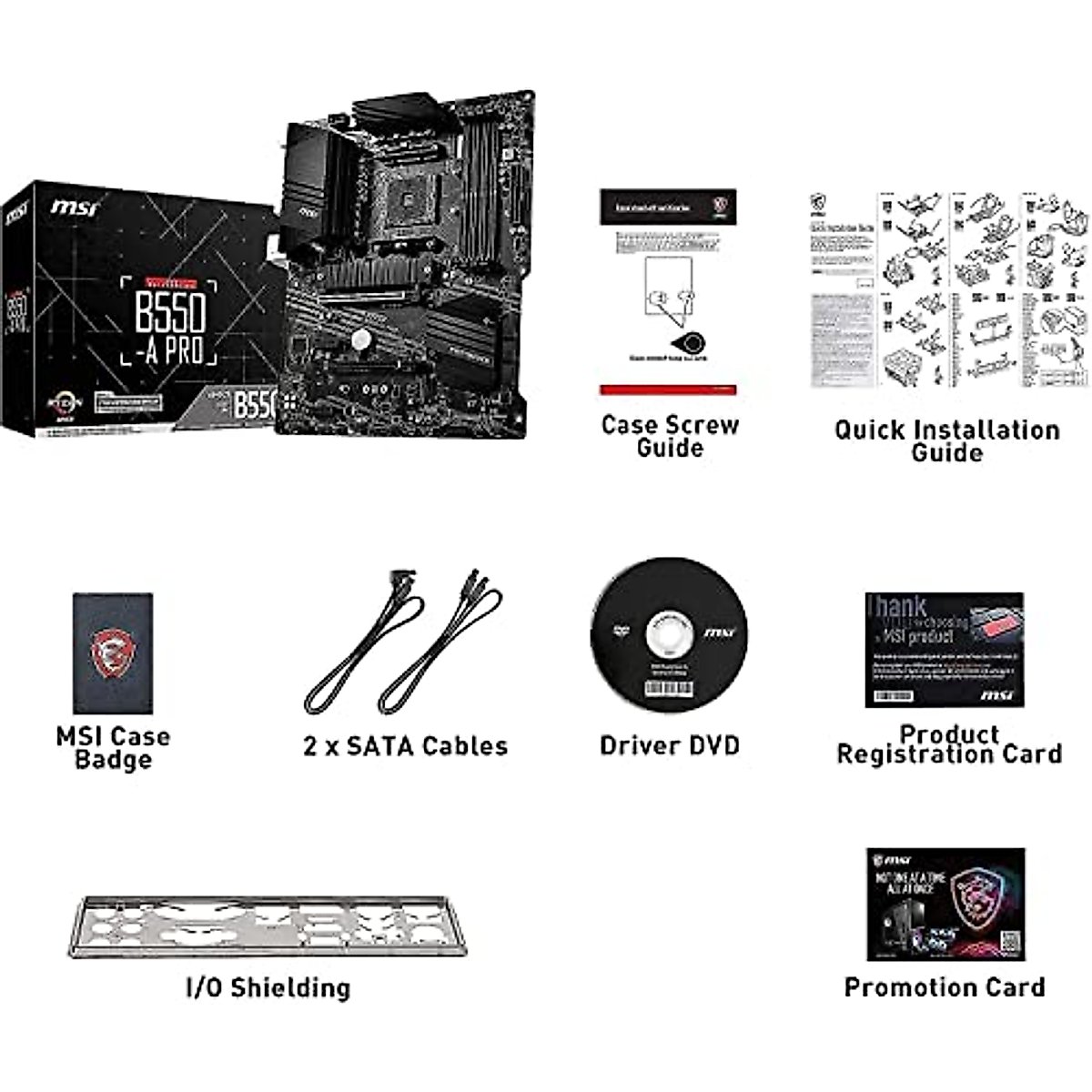 INLAND Performance 2TB NVMe PCIe Gen 4.0 M.2 2280 SSD + AMD Ryzen 5 5600X Desktop Processor 6-core Unlocked Bundle with MSI B550-A PRO AM4 DDR4 ATX Motherboard