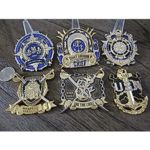 Set of 6 USN CPO Navy Chief Goat Locker Chief Petty Officer Challenge Coins