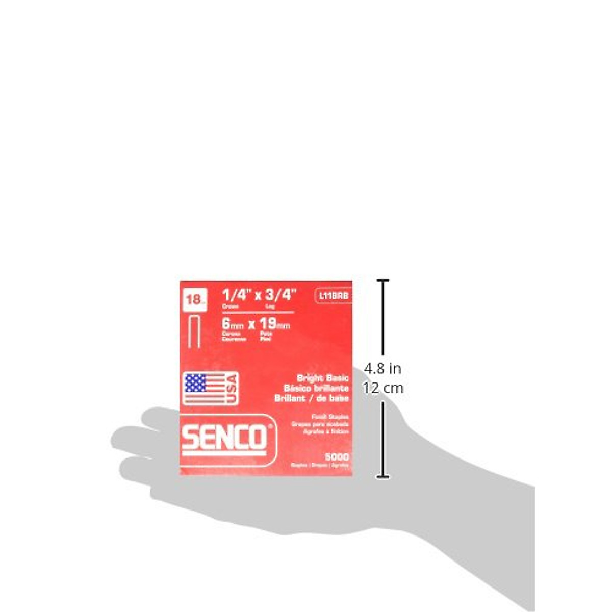Senco L11BRB 18 Gauge by 1/4" Crown by 3/4" Leg Bright Basic Staples (5, 000per Box)