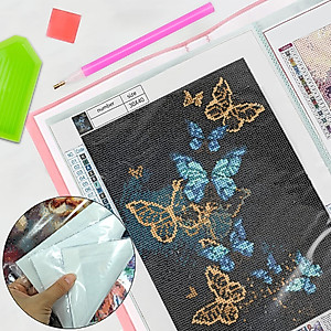 SKRYUIE A3 Diamond Painting Storage Book - 60 Diamond Painting Capacity, 30 Pages Protectors, 17.2x12.8 inches, Portfolio Folder for Diamond Painting Presentation and Organization - Pink