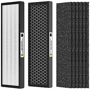 FCFMY FLT4825 Replacement Filter B with Upgraded Activated Carbon, Compatible with AC4825 AC4300 AC4800 AC4900 AC4850 Purifier with 6 Extra Pre-Filters (Upgraded Version)