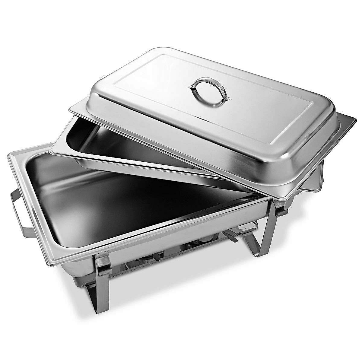 MAREEYA SHOP 2 Packs Chafing Dish 9 Quart Stainless Steel Rectangular Chafer Full Size Buffet