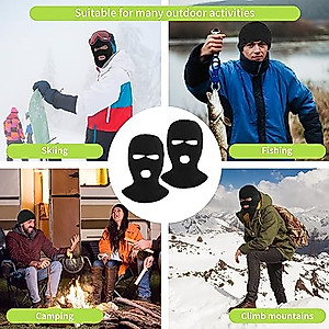 Sibba 2 Pcs 3 Hole Winter Knitted Mask Black Full Face Ski Mask Winter Warm Face Cover Balaclava Winter Face Mask Beanie Face for Men Women Outdoor Sports Cycling Motorcycle Snowboard
