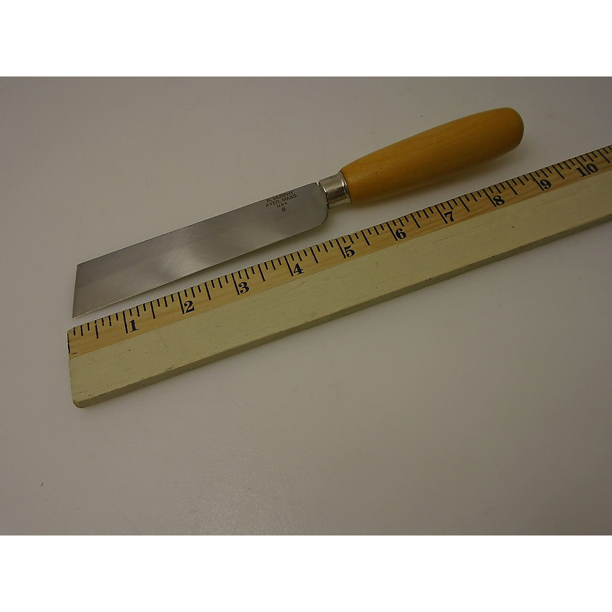 Dexter USA Set of (3) R Murphy USA #5 Square Point Rubber Knives, wood handles 5 SWRU Utility, multi use fixed blade craft knife