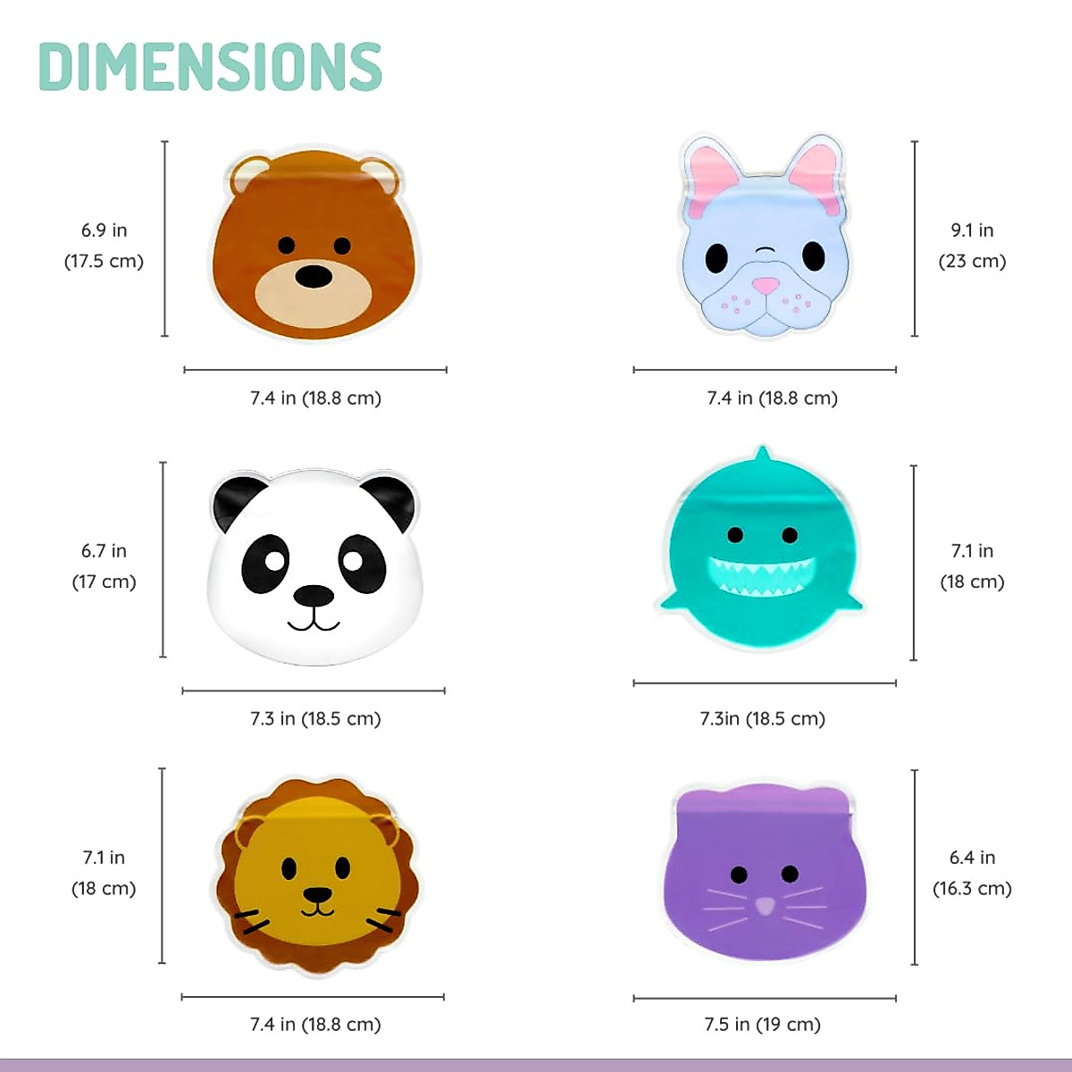 melii Reusable Snack Bags - Bulldog, Cat, Lion, Panda, Bear & Shark