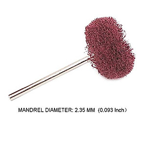 PHYHOO Fine Abrasive Wheel Brush Polishing Buffing Wheels Sanding Rust Remove Rotary Tools Accessories 2.35 MM Mandrel 80 Pieces