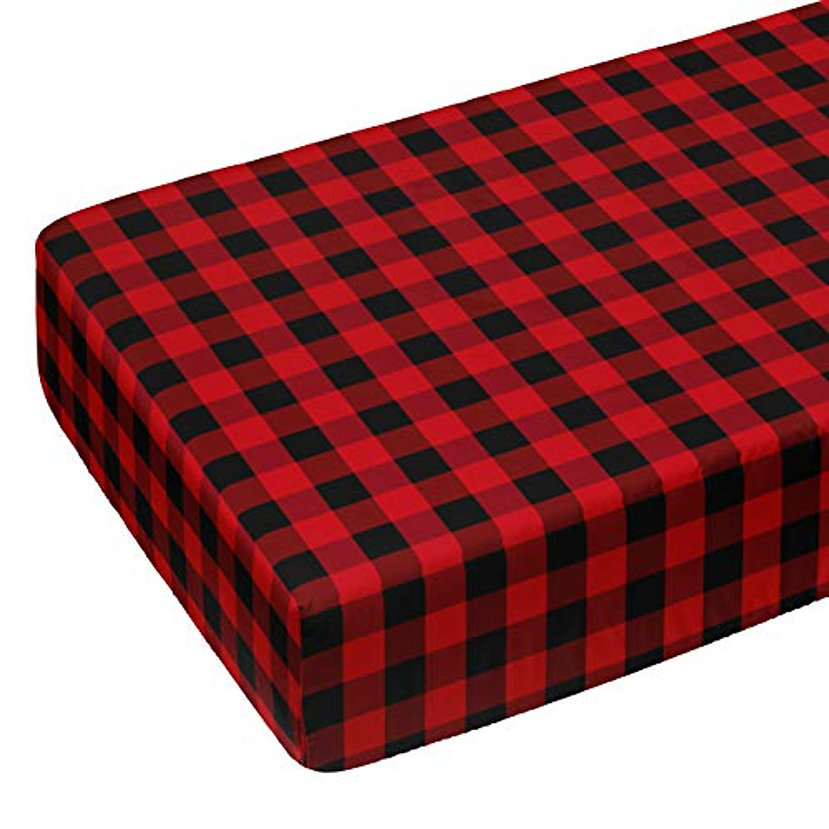 Crib Sheets for boy Girl - 100% Cotton Fitted Crib Sheet Set - Perfect for Baby Boys, Fits Standard Toddler Mattress (Buffalo Plaid)